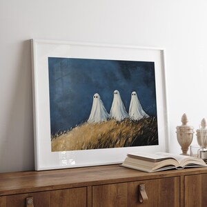Halloween Ghost Landscape Print, Halloween Printable Wall Art, Trendy ...
