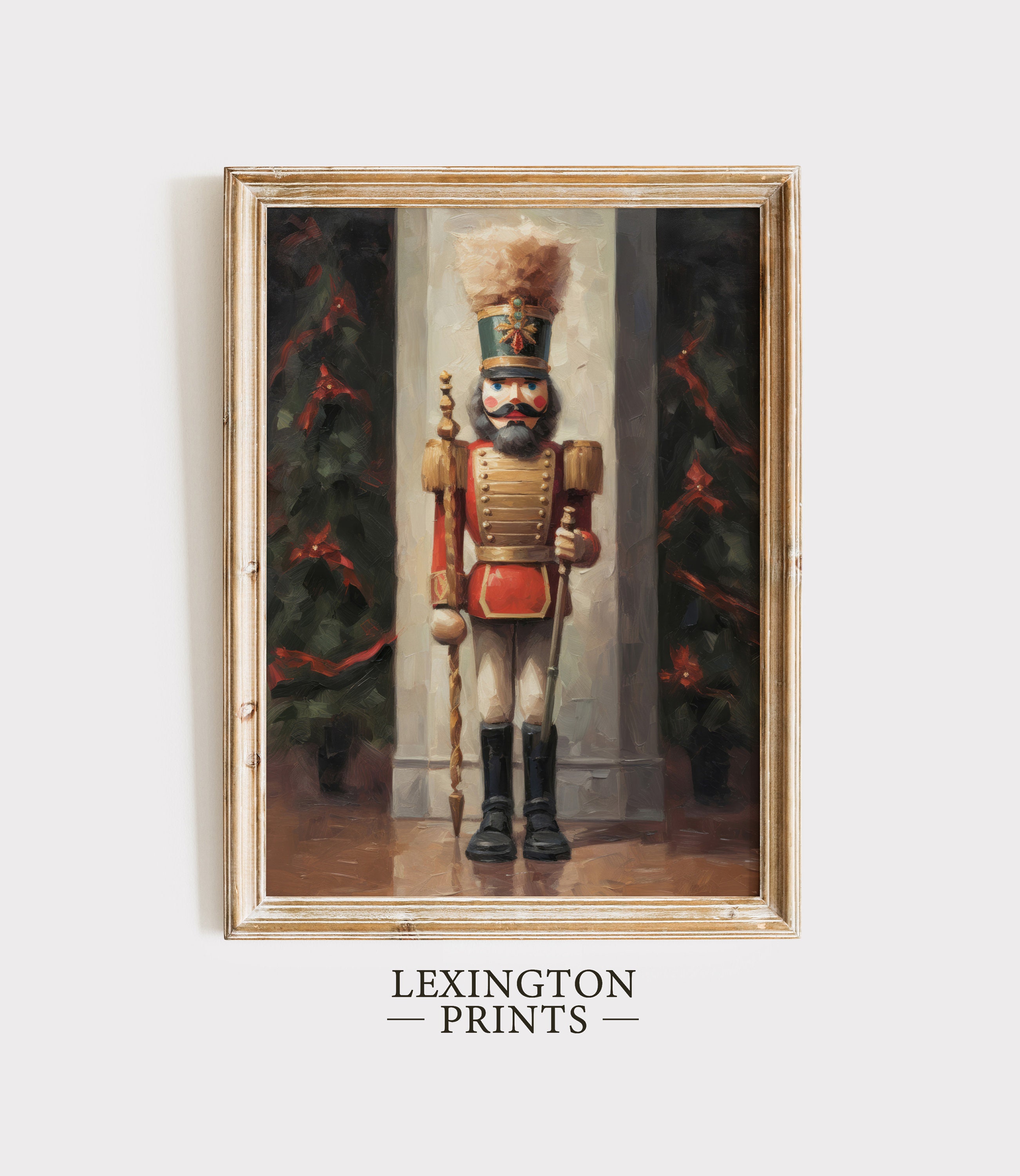 Vintage Christmas Wall Art Nutcracker Printable Christmas Oil - Etsy