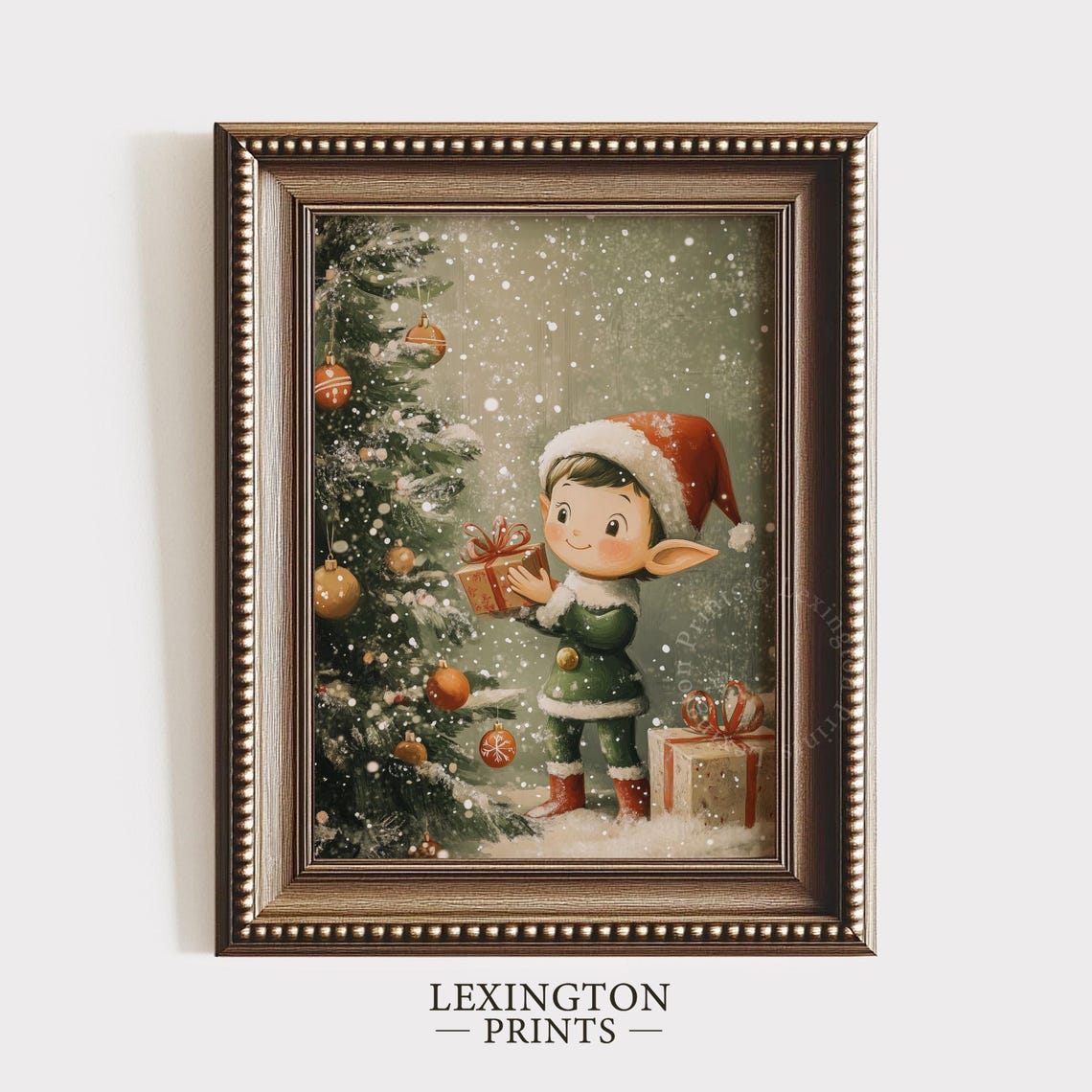 Cute Christmas Elf Print, Christmas Printable Wall Art, Christmas ...