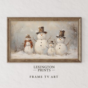 Christmas Frame TV Art Christmas Snowman Christmas Wall Art Winter ...