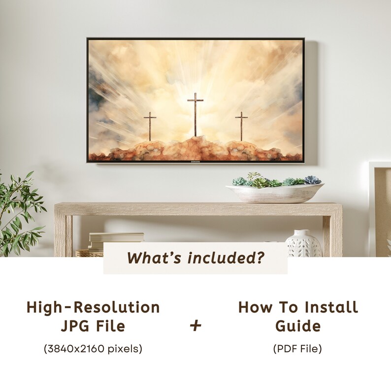 Christian Calvary TV Art Jesus TV Art, Easter Frame TV Art Christian Tv ...