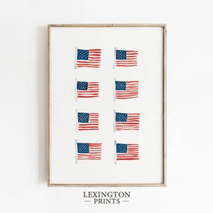 Printable American Flag Wall Art, Vintage 4th of July Print, Fourth of ...