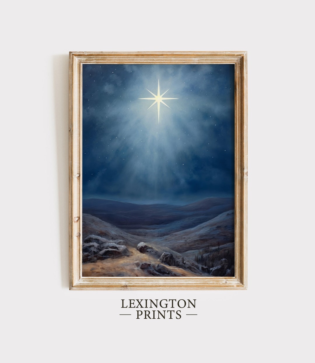 Christmas Star Christian Wall Art Christian Cross Art Christmas Wall ...