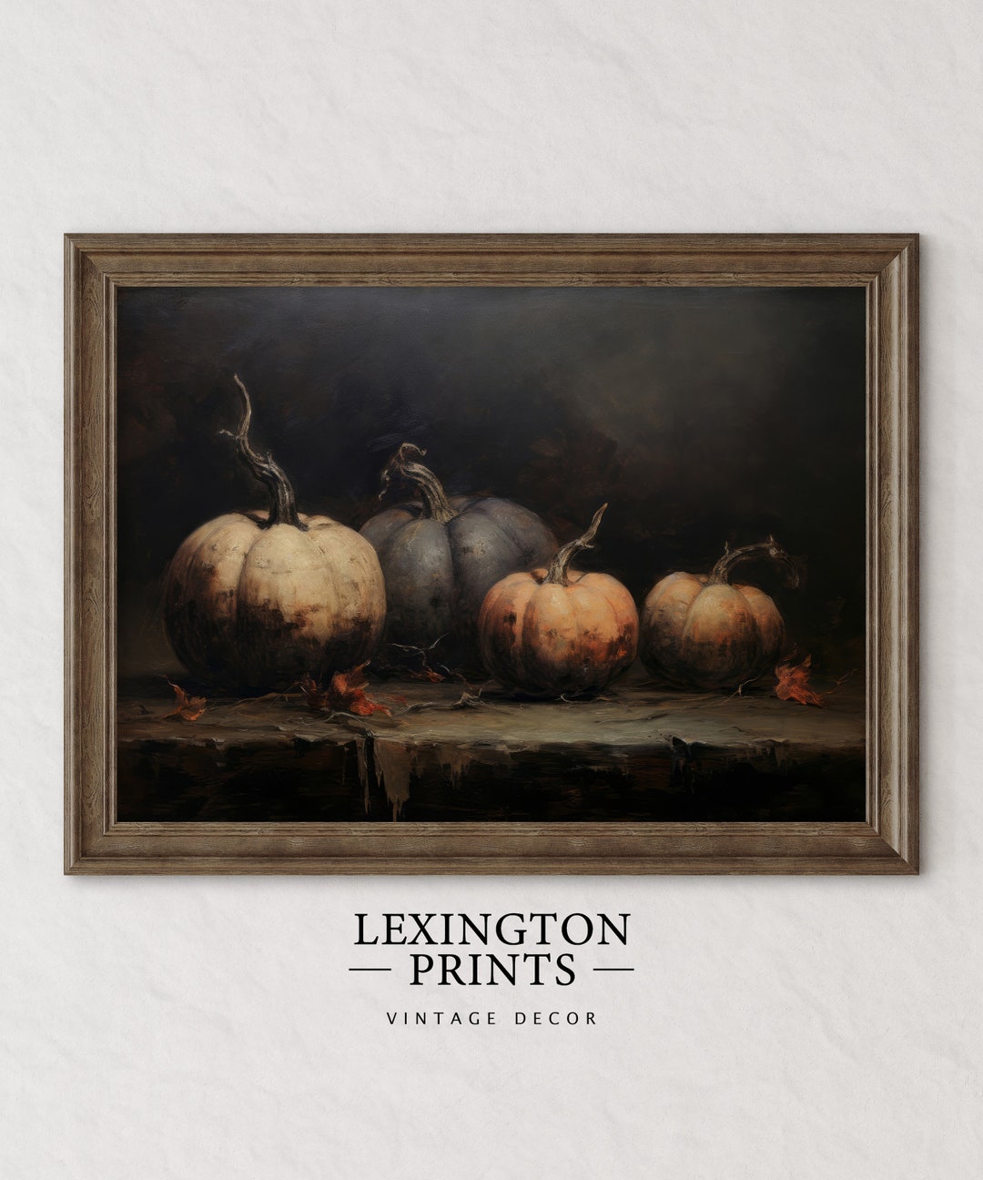 Pumpkin Decor Art Halloween Wall Print Printable Pumpkin Still Life ...