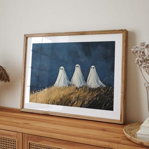 Halloween Ghost Landscape Print, Halloween Printable Wall Art, Trendy ...