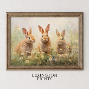 Spring Bunny Rabbits Spring Decor Vintage Spring Printable Farmhouse ...