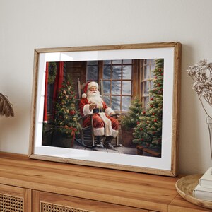 Santa Rocking Chair Christmas Wall Art Santa Christmas Festive Santa ...