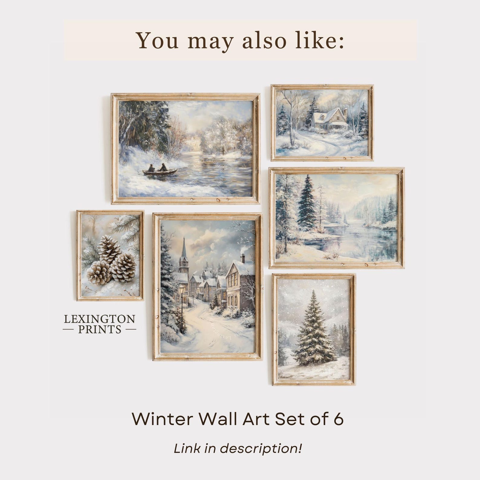 Snowy Winter Village Print, Christmas Printable Wall Art, Farmhouse ...