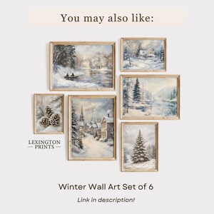 Snowy Winter Village Print, Christmas Printable Wall Art, Farmhouse ...