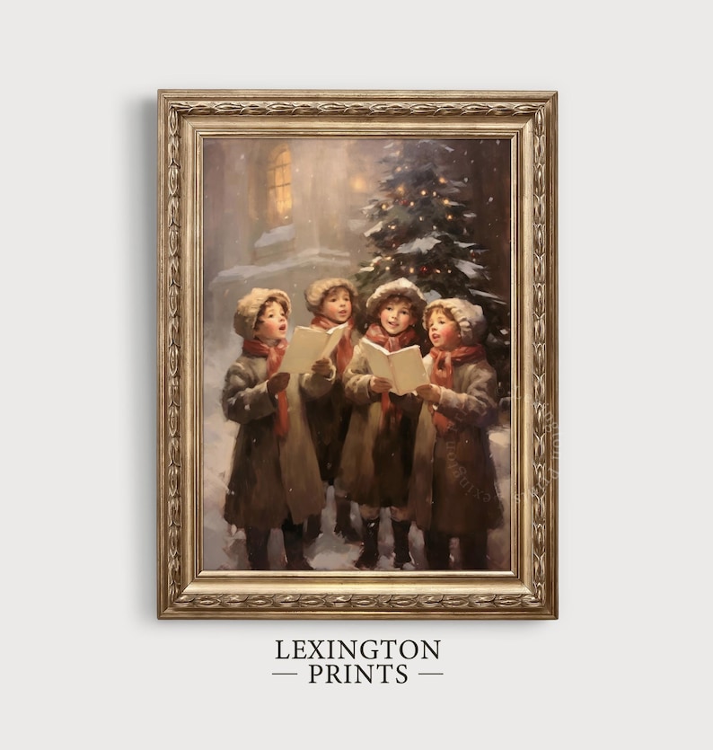 Christmas Carolers Vintage Christmas Print Christmas Decor Holiday ...