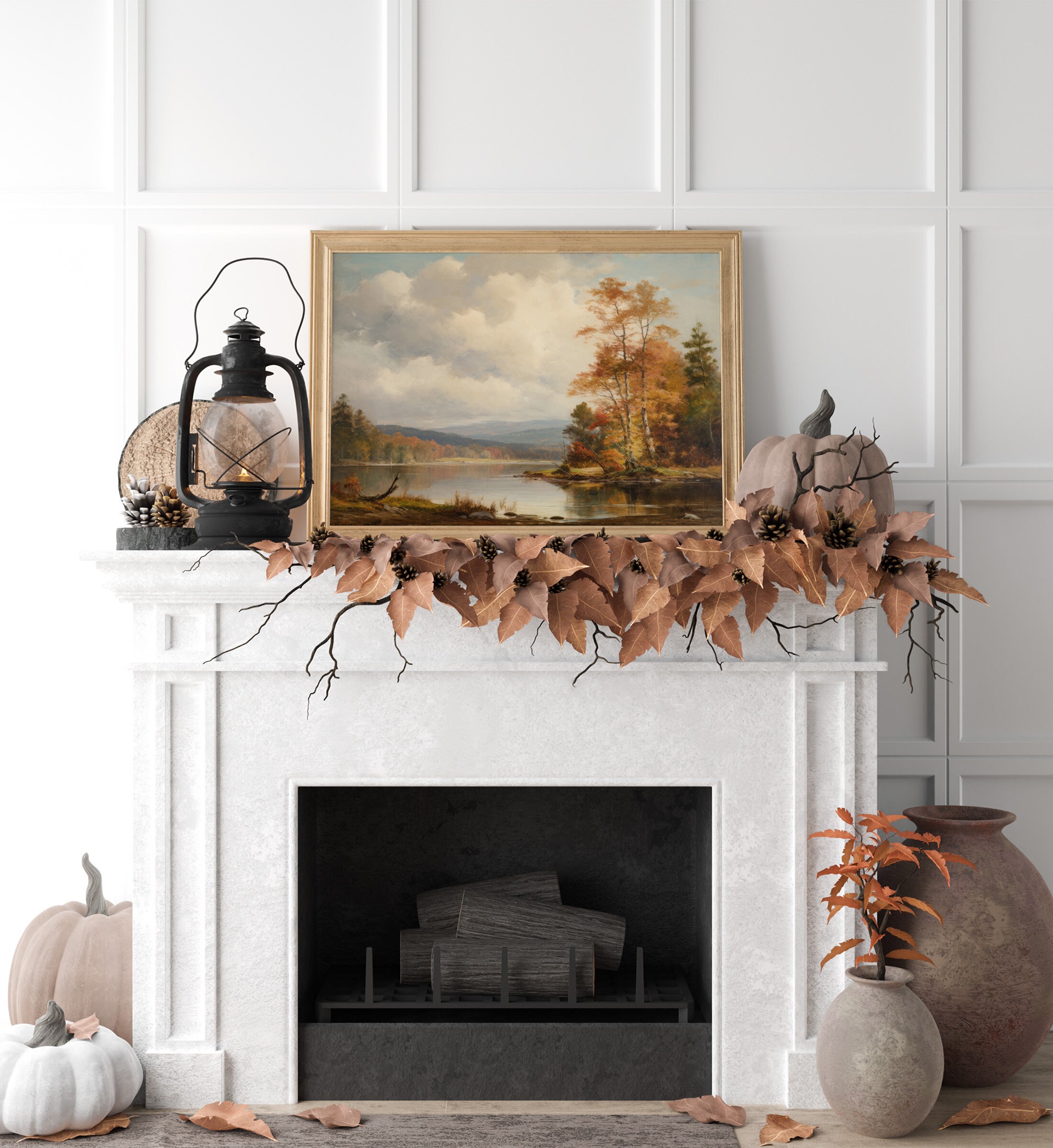 Rustic Fall Landscape Print Vintage Autumn Moody Wall Art - Etsy