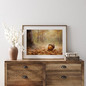 Rustic Fall Wall Art Acorn Fall Painting Fall Acorn Vintage Fall Decor ...