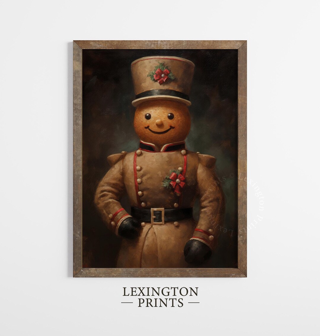 Cute Military Gingerbread Man Christmas Portrait Printable Christmas ...