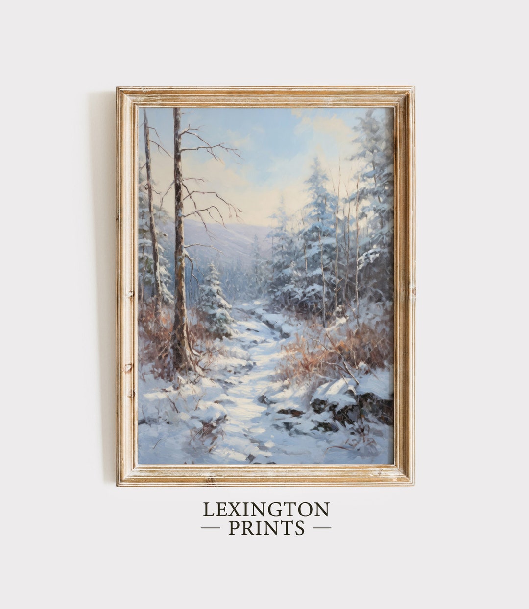 Snow Christmas Landscape Painting Christmas Wall Art Christmas Print ...