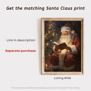 Vintage Christmas Wall Art Santa Writing Book Printable Christmas Oil ...