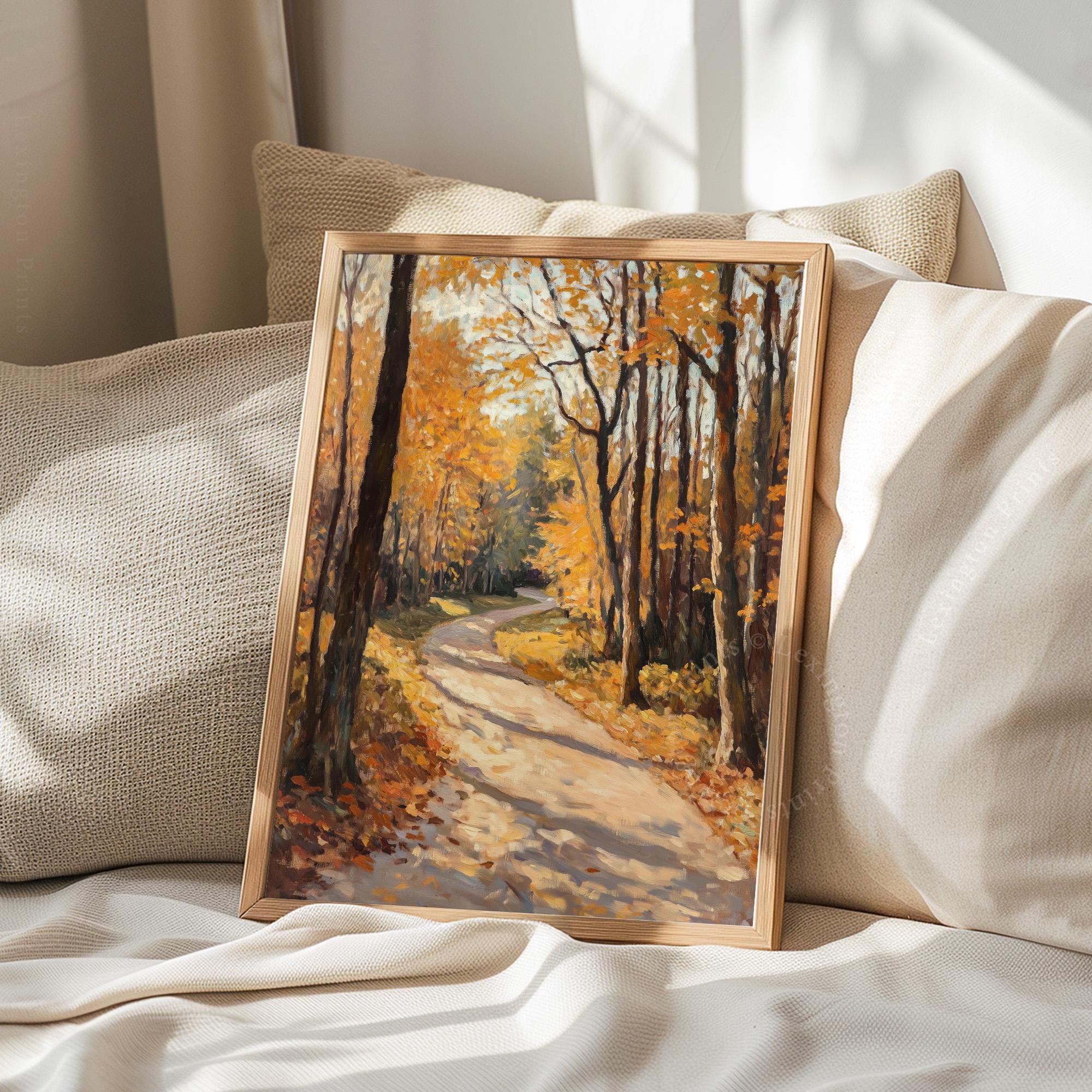 Fall Forest Pathway Art, Fall PRINTABLE Wall Art, Moody Autumn Decor ...
