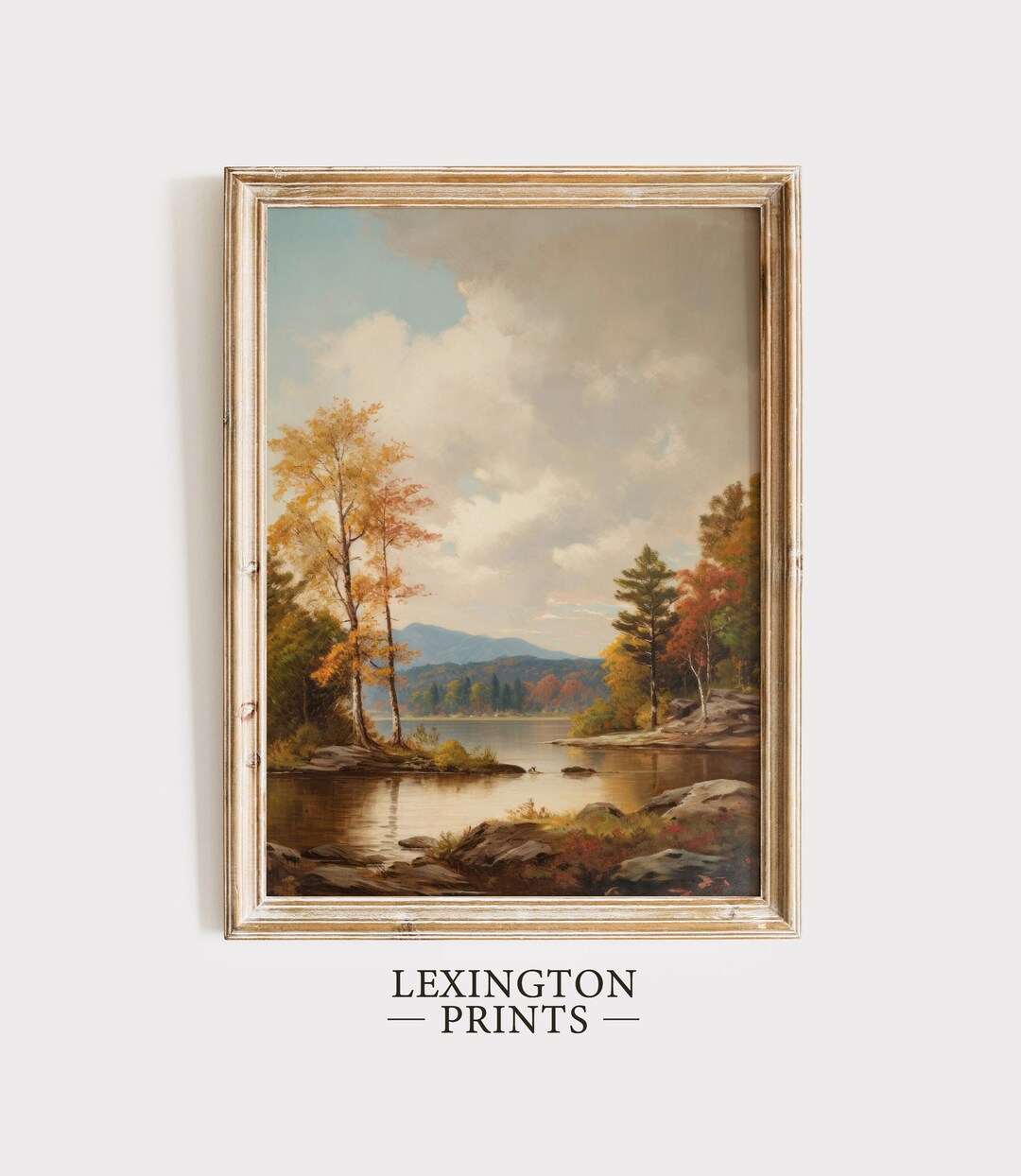 American Vintage Fall Landscape Painting Fall Vintage Fall Wall Art ...