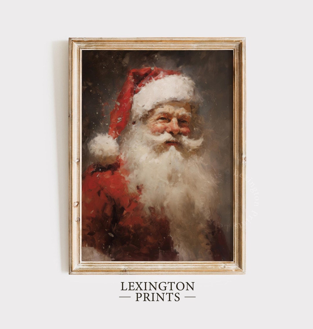 Santa Portrait Vintage Christmas Wall Art Printable Christmas Santa ...