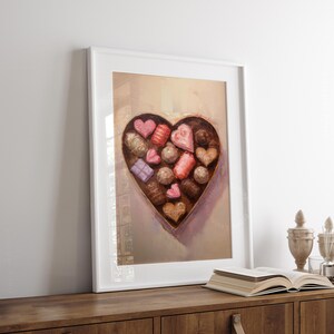 Heart Shaped Chocolate Box Valentines Day Decor Valentines Wall Art ...