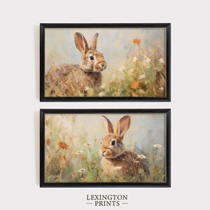 Bunny Rabbit TV Art Set of 2, Spring Samsung Frame TV Art, Easter Bunny ...