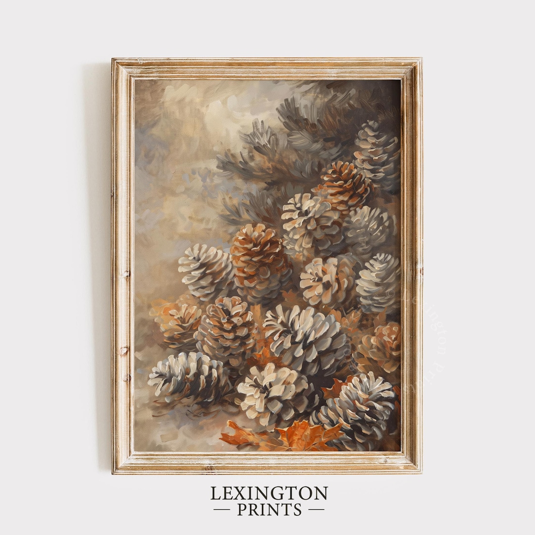 Rustic Fall Printable Pinecone Wall Art, Brown Fall Print Autumn Print, Rustic Pinecone Decor ...