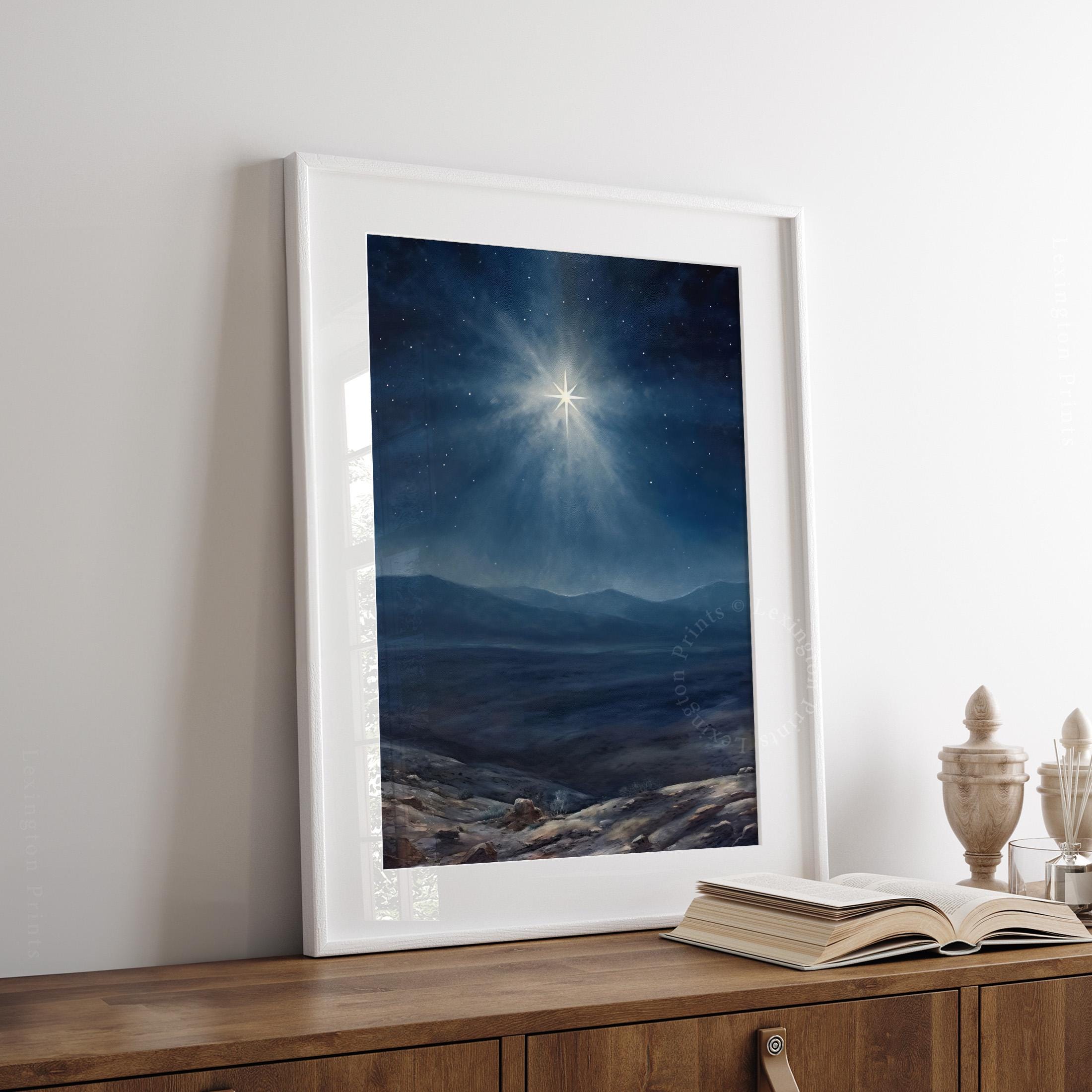 Christmas Star Christian Wall Art Christian Cross Art Christmas Wall ...