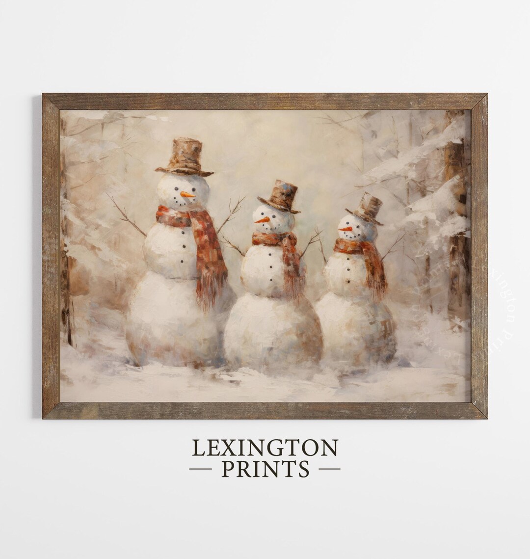 Christmas Snowman Family Christmas Wall Art Snowman Printable Christmas ...