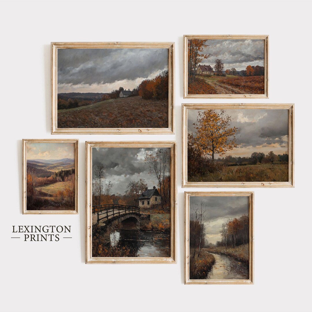 Moody Fall Gallery Wall Set of 6, Printable Fall Decor Halloween Print ...