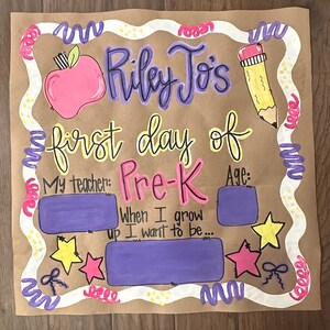 Back to School, First Day of Pre-k, School, Banner, Sign, Paper ...