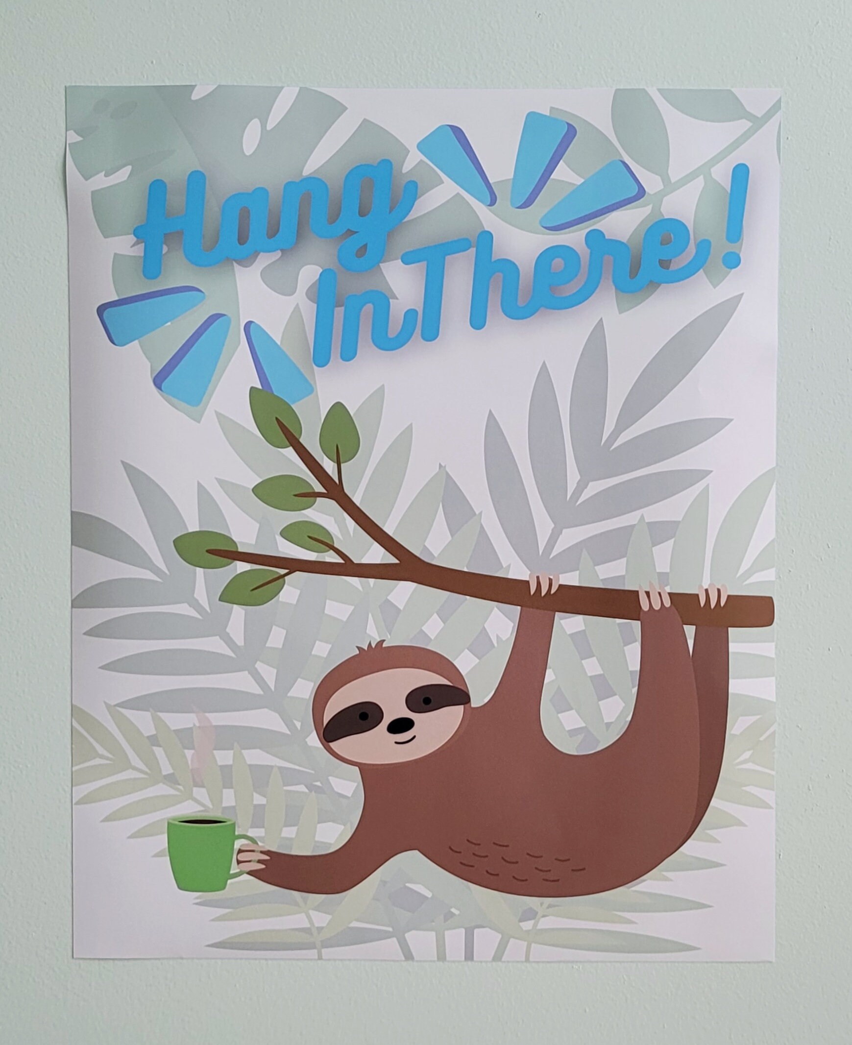 Hang in There Sloth Poster - Etsy