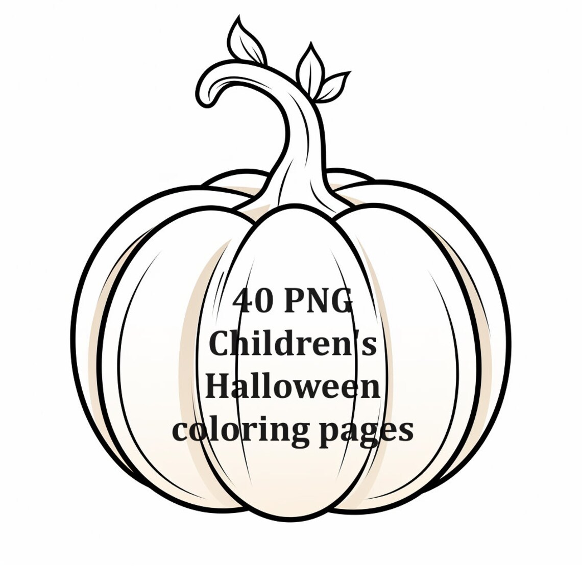 Children's Halloween Coloring Pages-40 PNG Images - Etsy