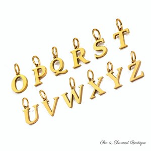 14K Gold Plated Initial Necklace Personalized Alphabet - Etsy