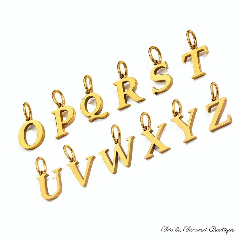 14K Gold Plated Initial Necklace Personalized Alphabet - Etsy