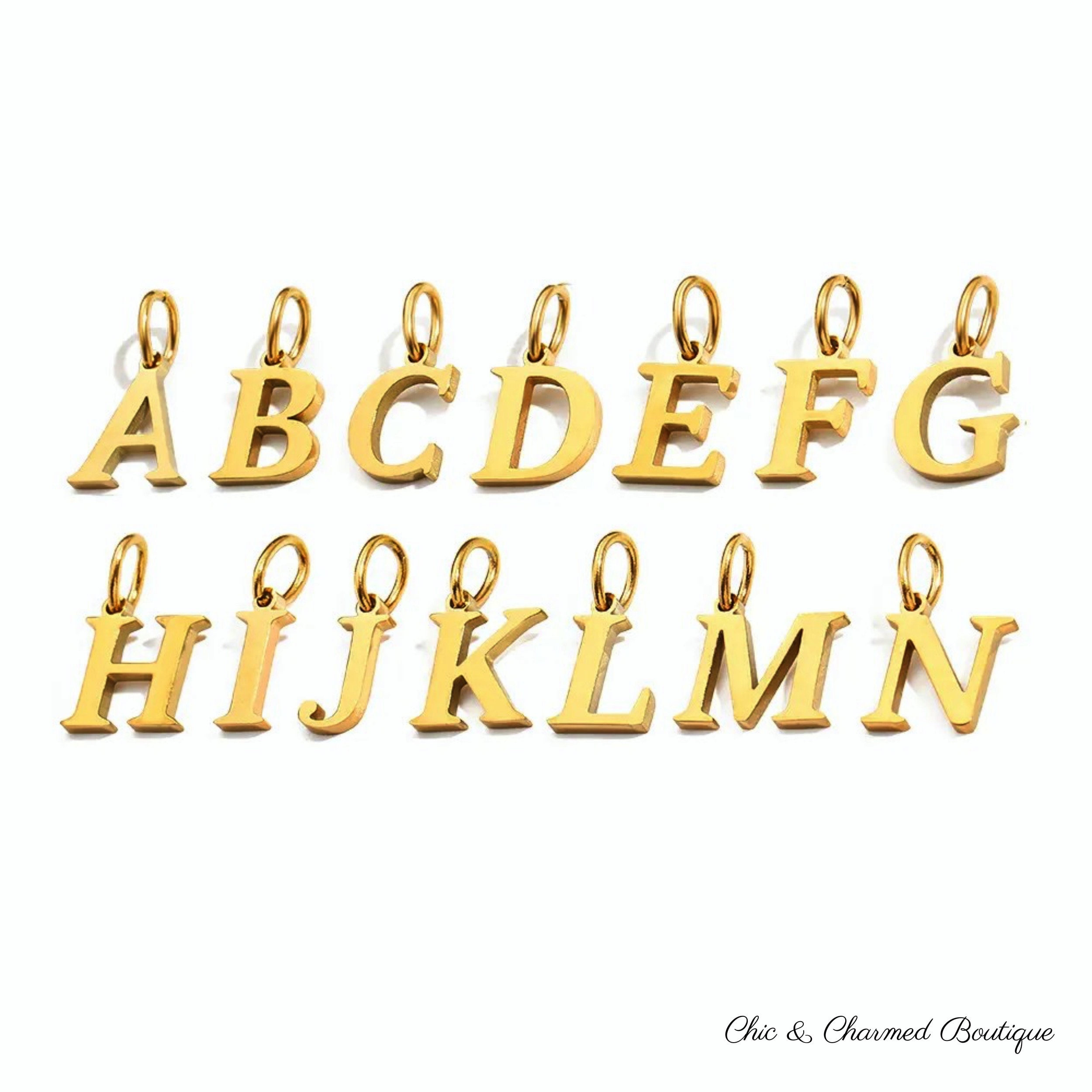 14K Gold Plated Initial Necklace Personalized Alphabet - Etsy