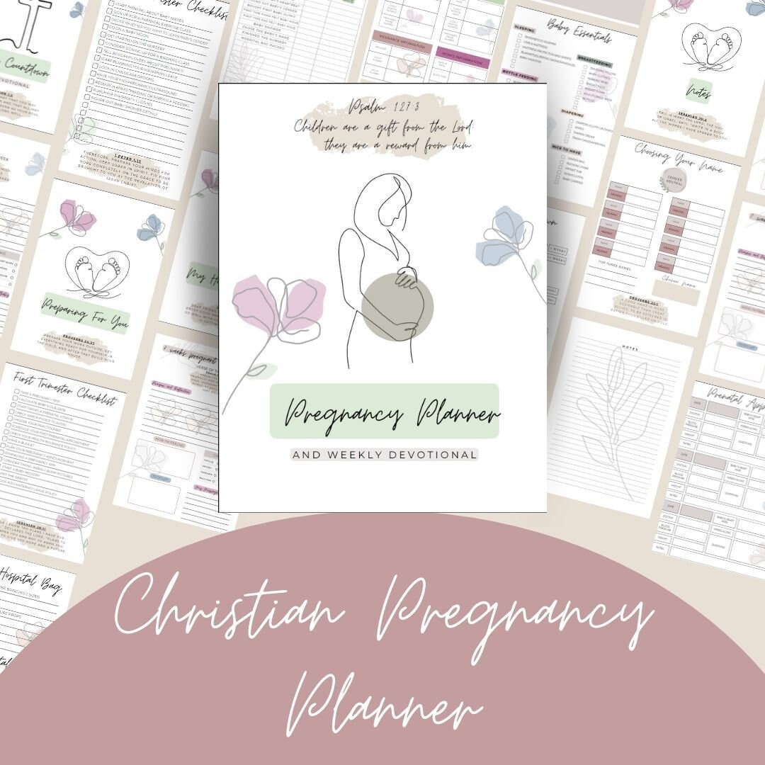Christian Religious Printable Pregnancy Planner, Pregnancy Journal ...