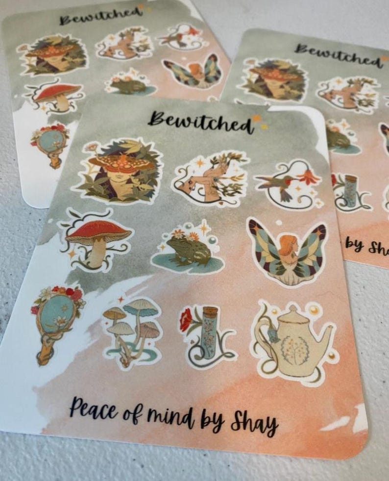 Bewitched Sticker Sheet | Witchy/cottage Core Sticker Sheet - Etsy