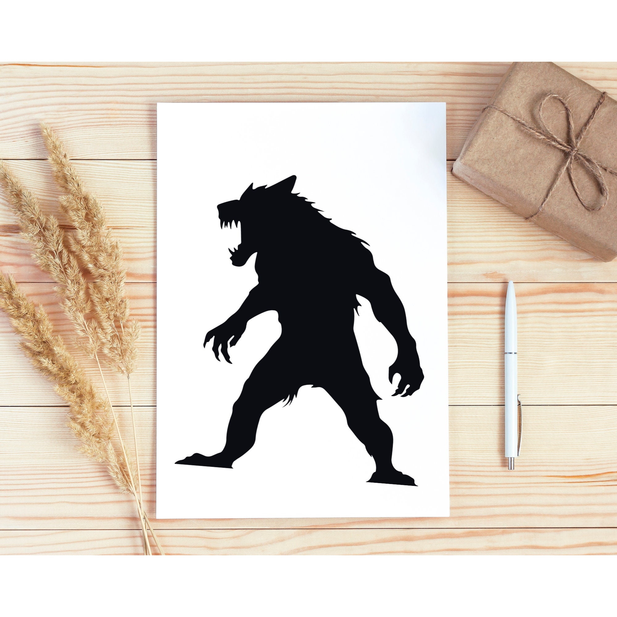 Werewolf Silhouette SVG, Wolf Svg, Wolfman Svg, Horror SVG, Werewolf ...