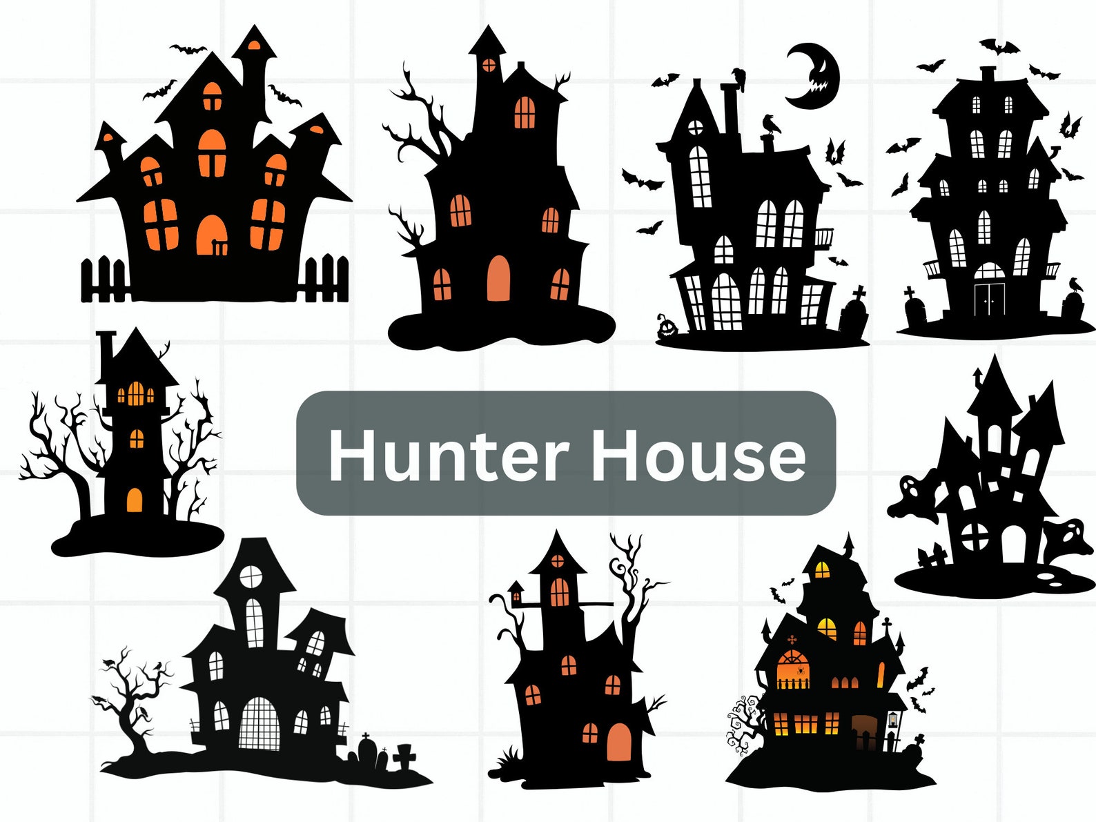 Haunted House Svg, Haunted House Clipart, Haunted House Silhouette ...