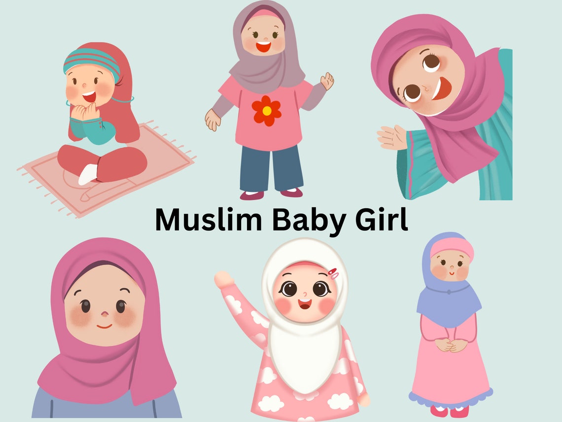 Muslim Girls Clipart, Beautiful Girl With Hijab PNG , Muslim Woman Svg ...