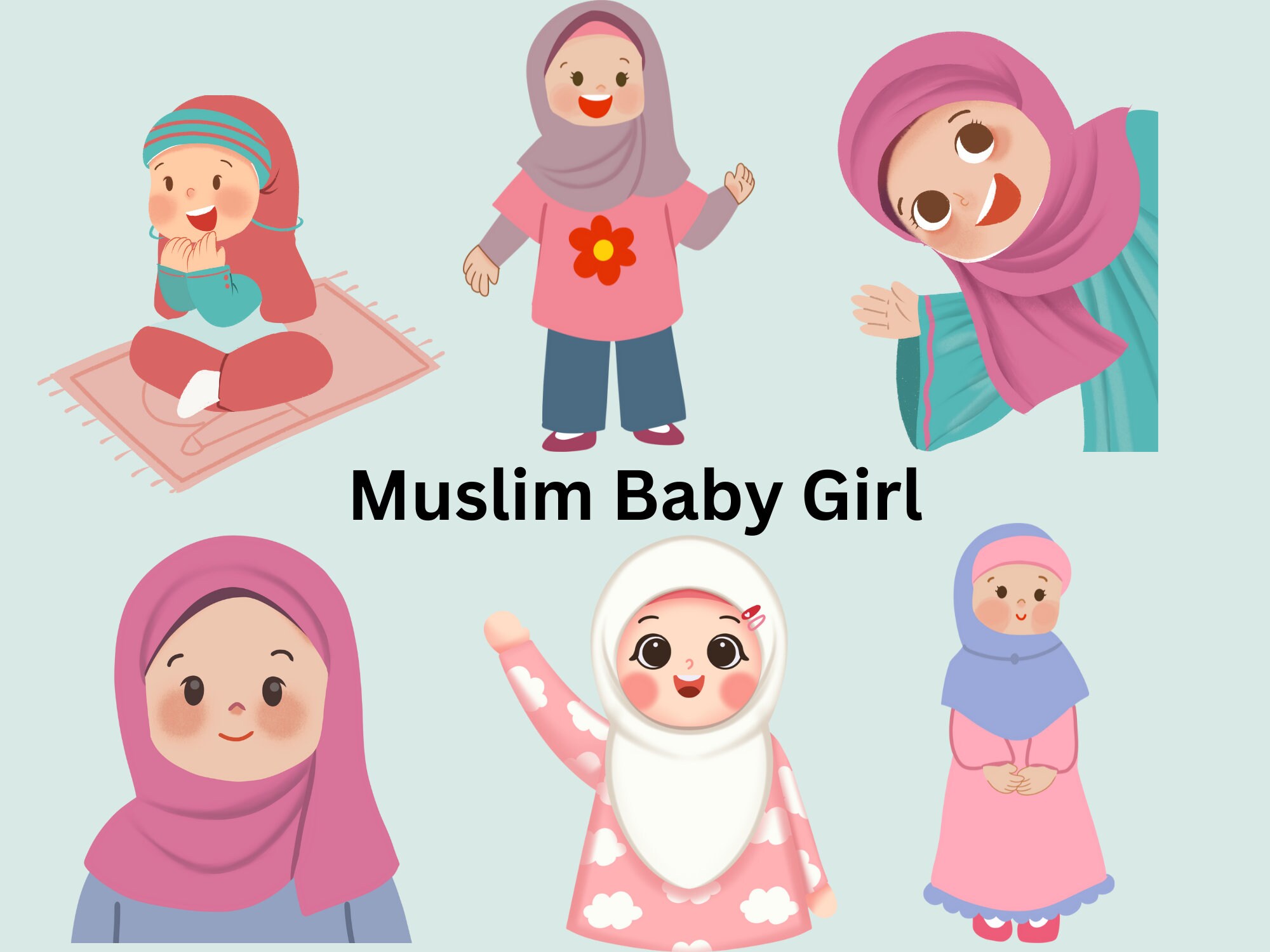 Muslim Girls Clipart, Beautiful Girl With Hijab PNG , Muslim Woman Svg ...