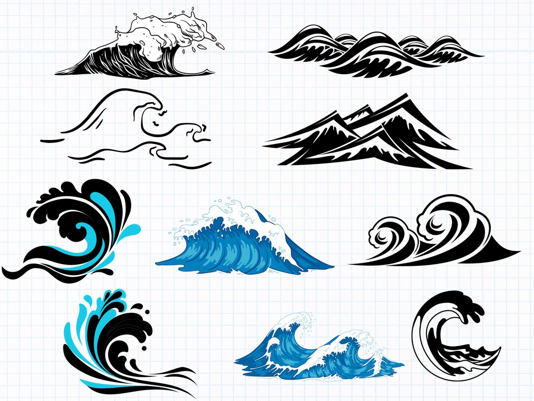 WAVE SVG, Wave Svg Cut Files for Cricut, Beach Svg, Wave Cricut Svg ...