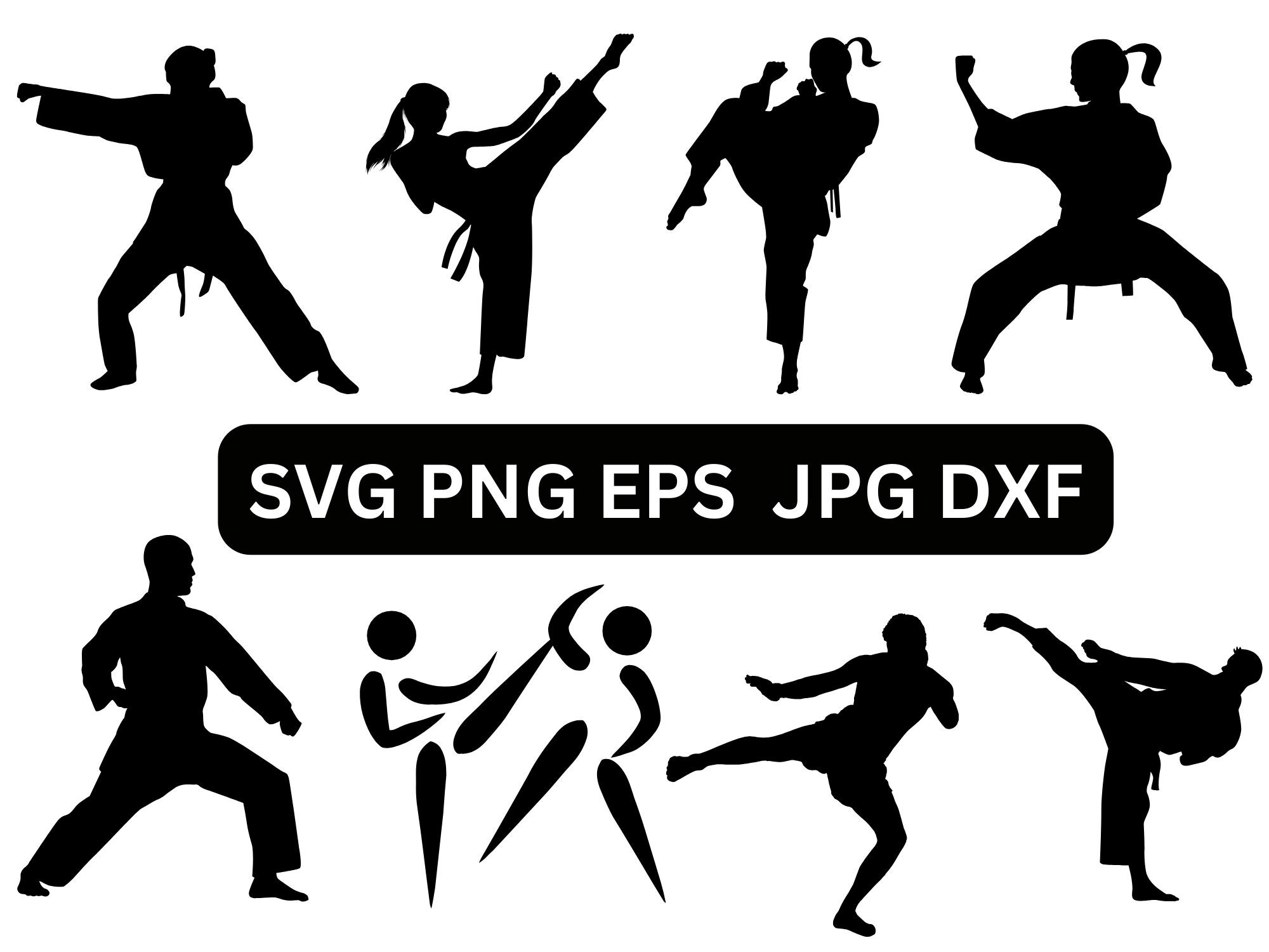 Karate Svg, Taekwondo Svg, Martial Arts Svg, Karate Girl Silhouette Png ...