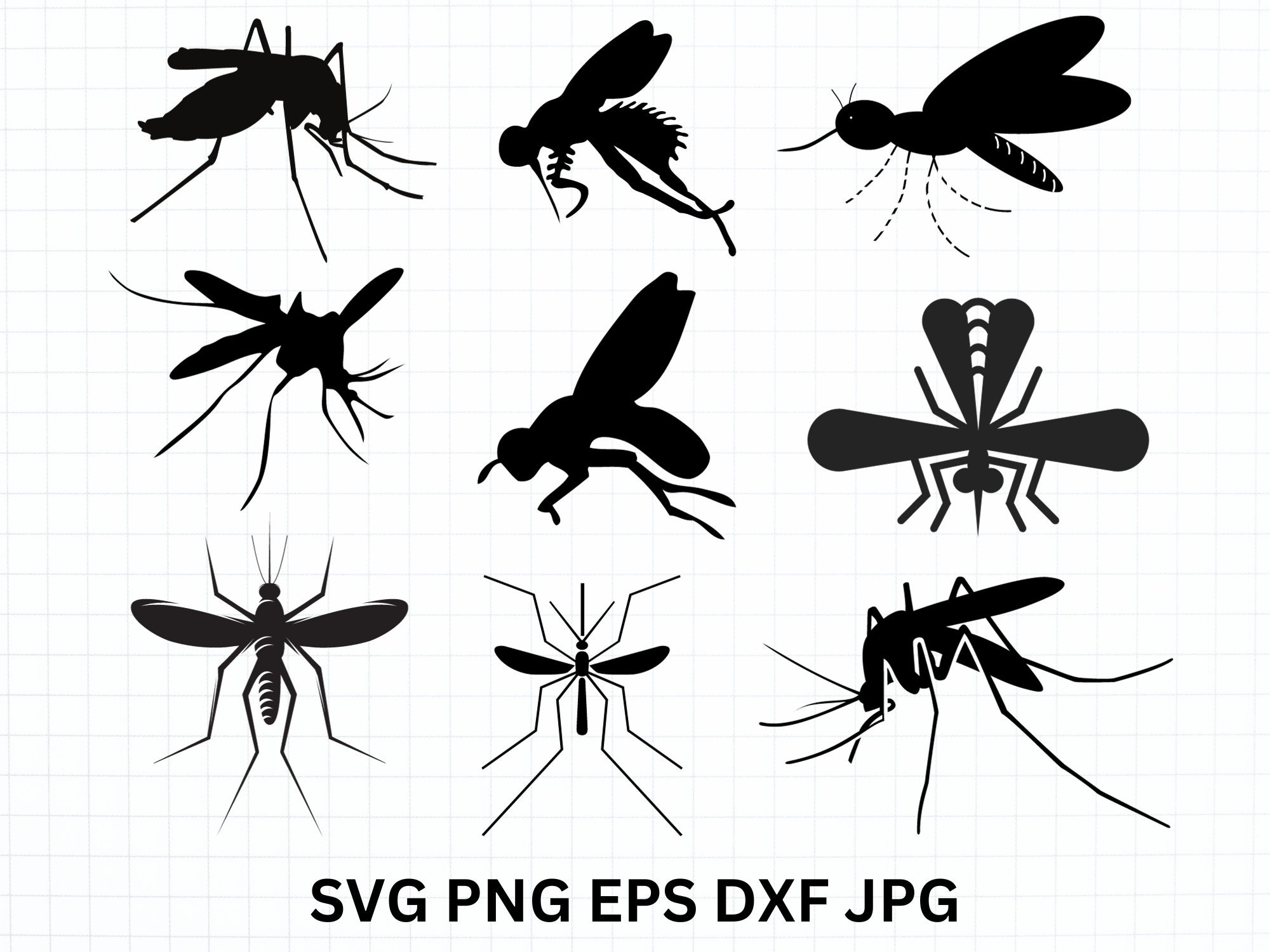 Mosquito Svg, Mosquitoes Svg, Mosquito Cut Files, Mosquito Silhouette ...
