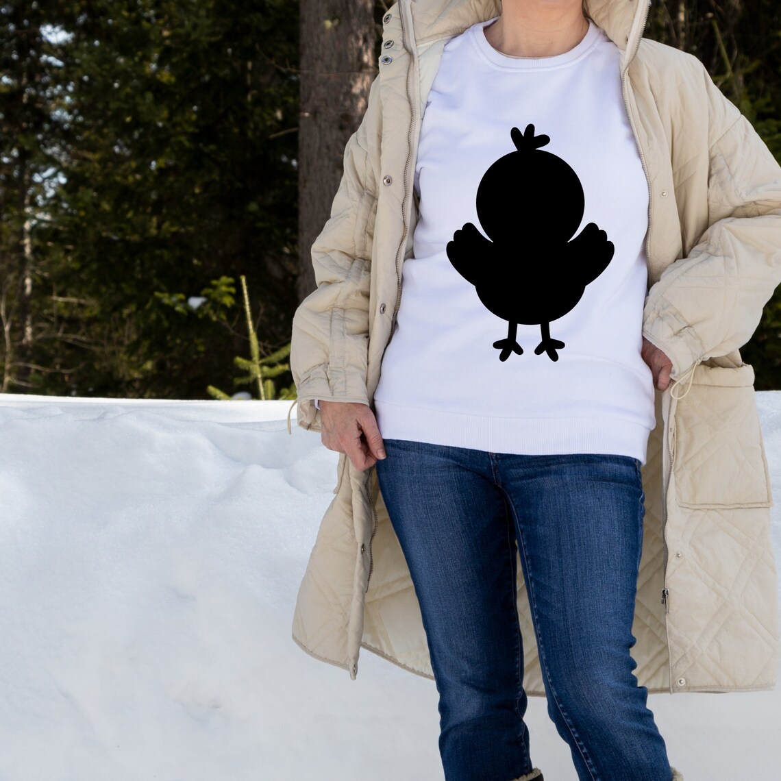 Baby Chick Silhouette SVG Vector Cut File , Baby Chick Svg, Bird SVG ...