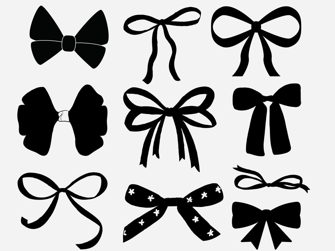 Bow Tie Svg Bow Vectorbow Clipart Bow Svg Bundle Cheer - Etsy