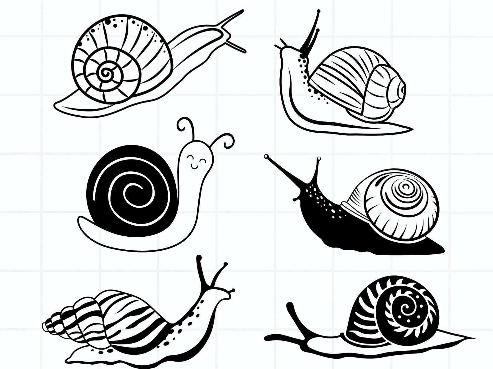 Snail SVG, Snail SVG Bundle, Snail Clipart, Snail DXF, Snail Vector ...