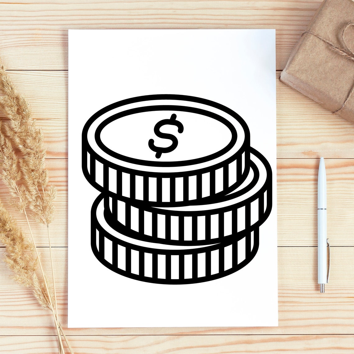 Money Svg, Coins Svg, Coins Clipart, Coins Files for Cricut, Coins Cut ...