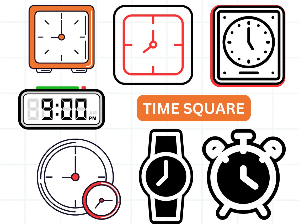 Clock Face SVG Bundle, Clock Svg, Time Clipart, Time Design Svg, Wrist ...