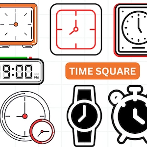 Clock Face SVG Bundle, Clock Svg, Time Clipart, Time Design Svg, Wrist ...