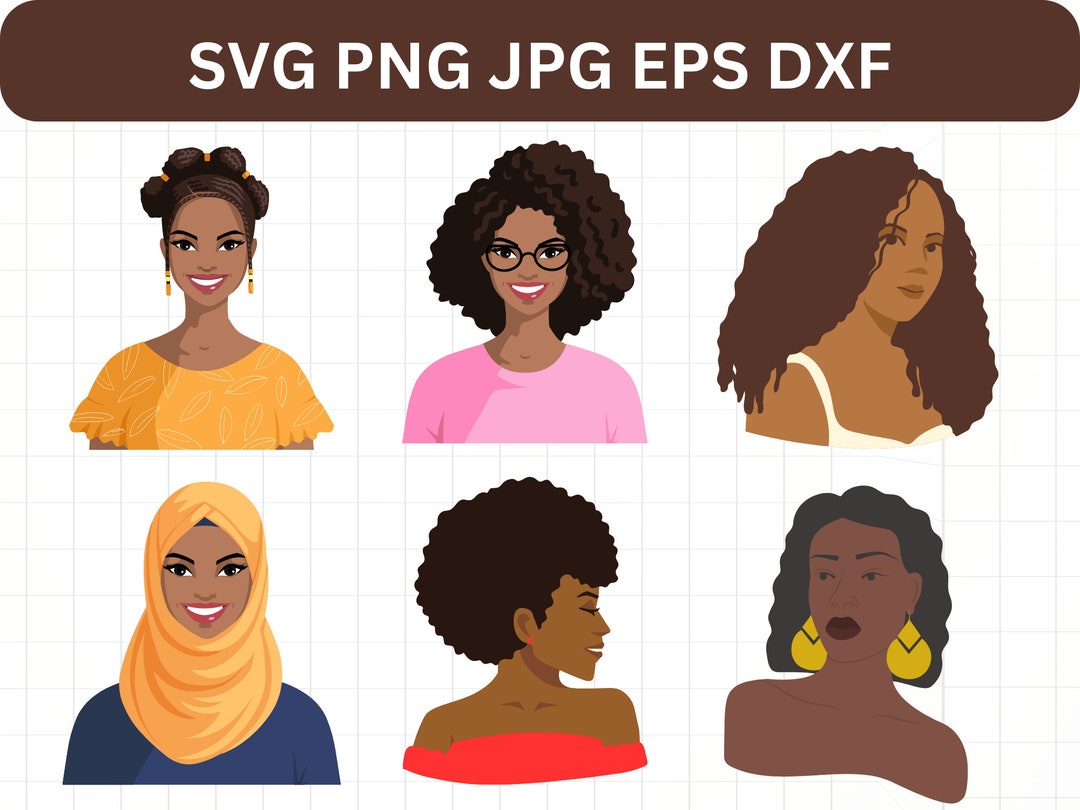 Afro Woman SVG, Afro Girl Svg, Afro Queen Svg, Curly Hair Svg, Black ...